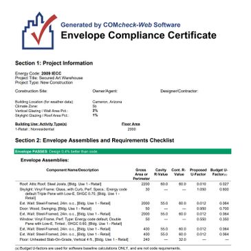 EnergyReports.net - COMcheck, Energy Compliance Certificate
